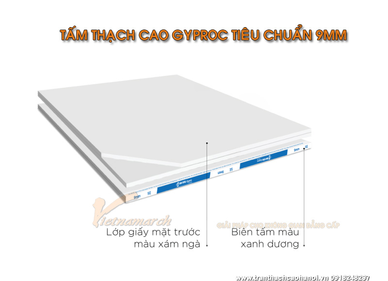 Tấm thạch cao Gyproc, Vĩnh Tường. Báo giá tốt 0918.248.297